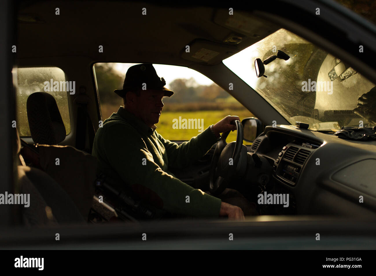 The hunter Wolfgang Wernicke in woods of Brandenburg Herzberg (Mark ...