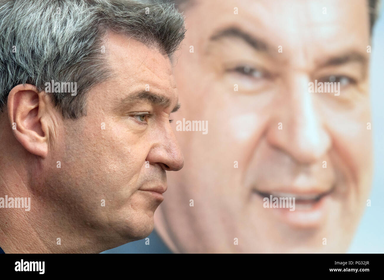 Munich, Germany. 23rd Aug, 2018. Markus Soeder, Prime Minister of ...