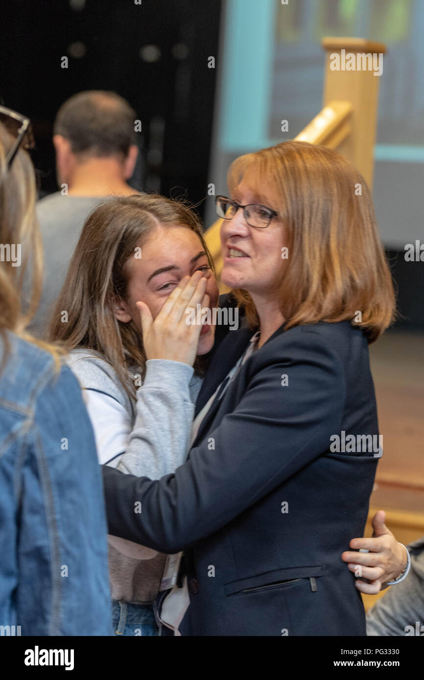 Students receive gcse results at becket keys school brentwood essex hi ...