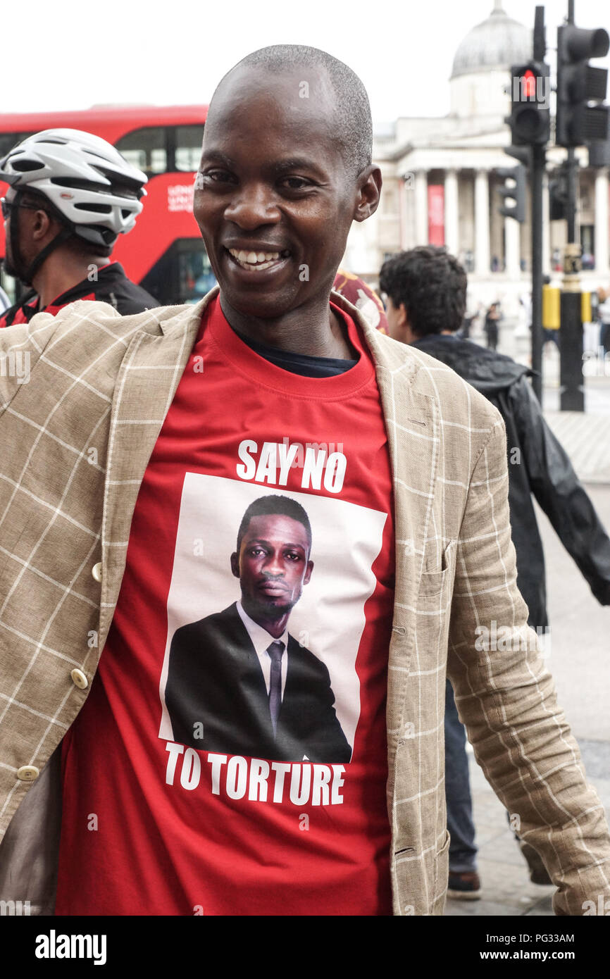 London, UK. 23 Aug, 2018. Robert Kyagulanyi Ssentamu also known as Bobi ...