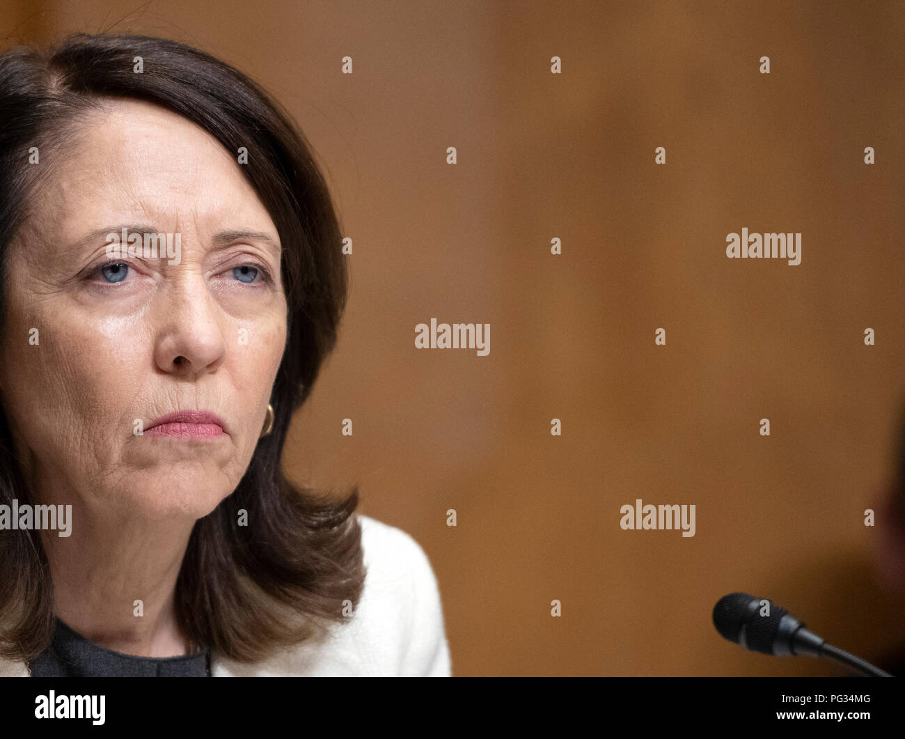 United States Senator Maria Cantwell (Democrat of Washington) questions ...