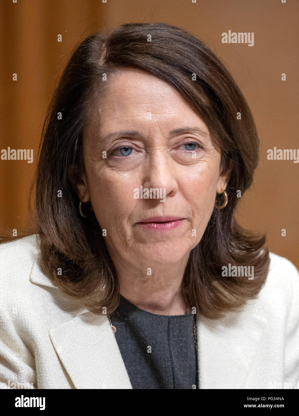 United States Senator Maria Cantwell (Democrat of Washington) questions ...