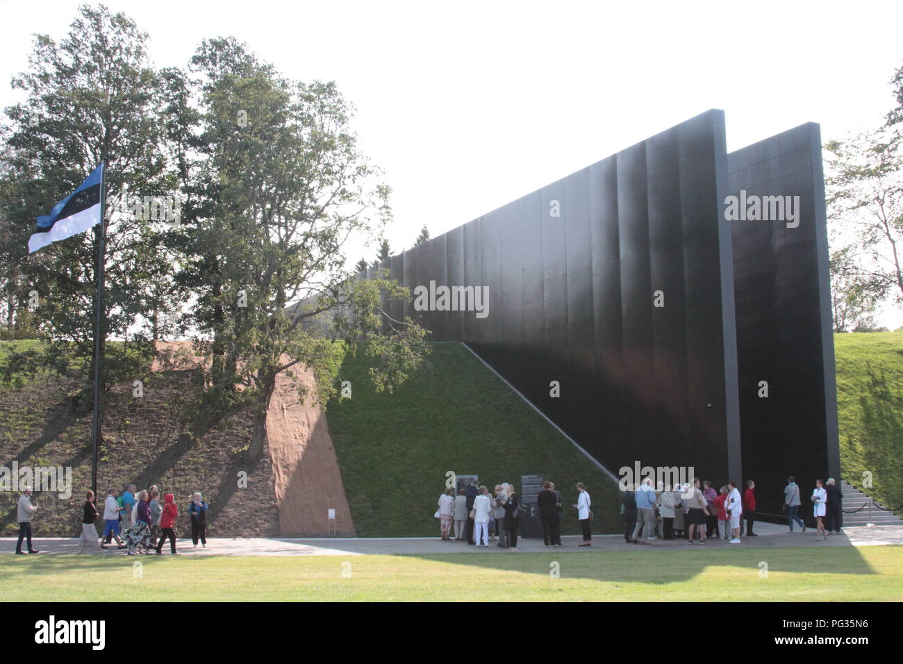 23 August 2018, Estonia, Tallinn: The entrance to the Memorial for the ...