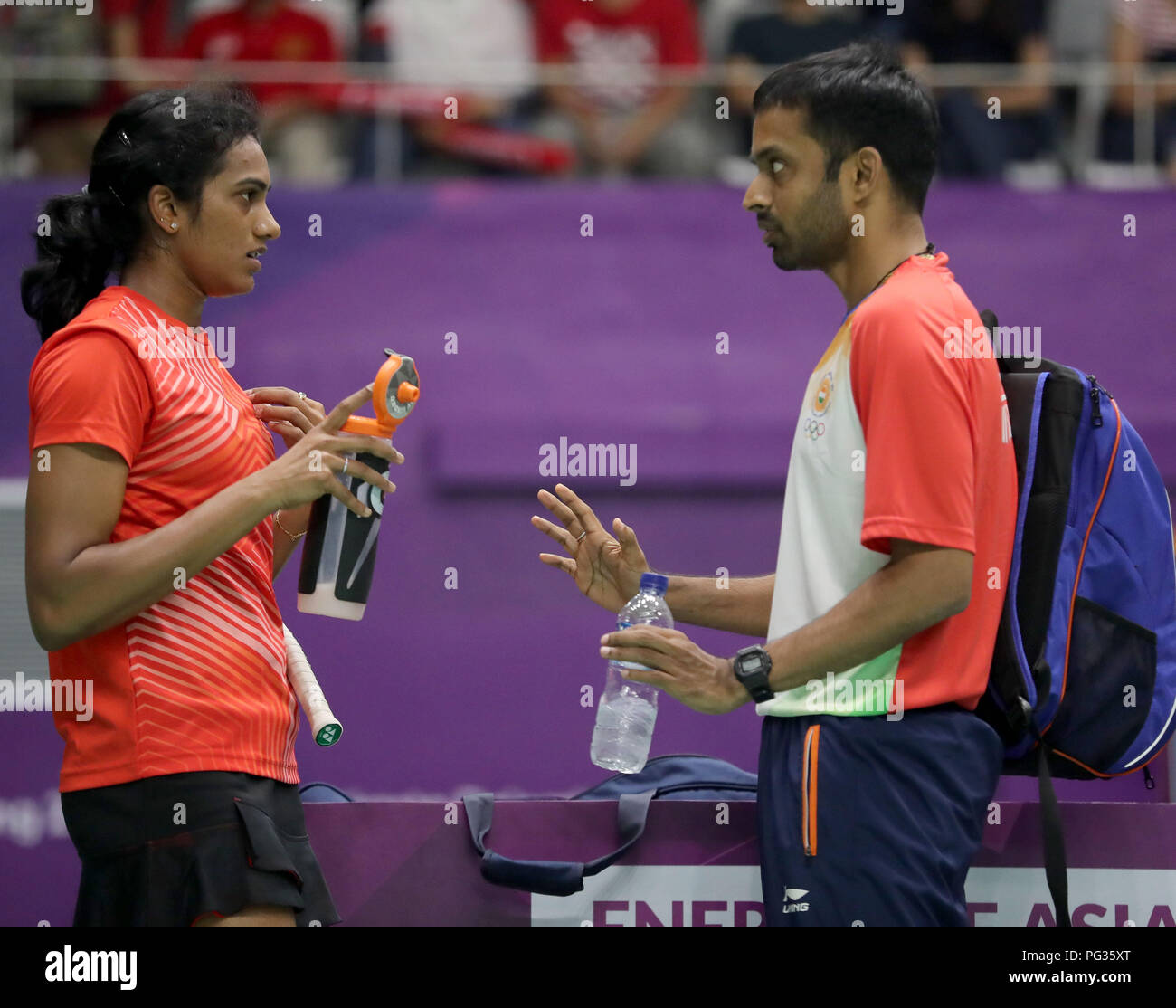 Jakarta, Indonesia, 23rd Aug 2018: Badminton: Shri Gopichand the coach ...