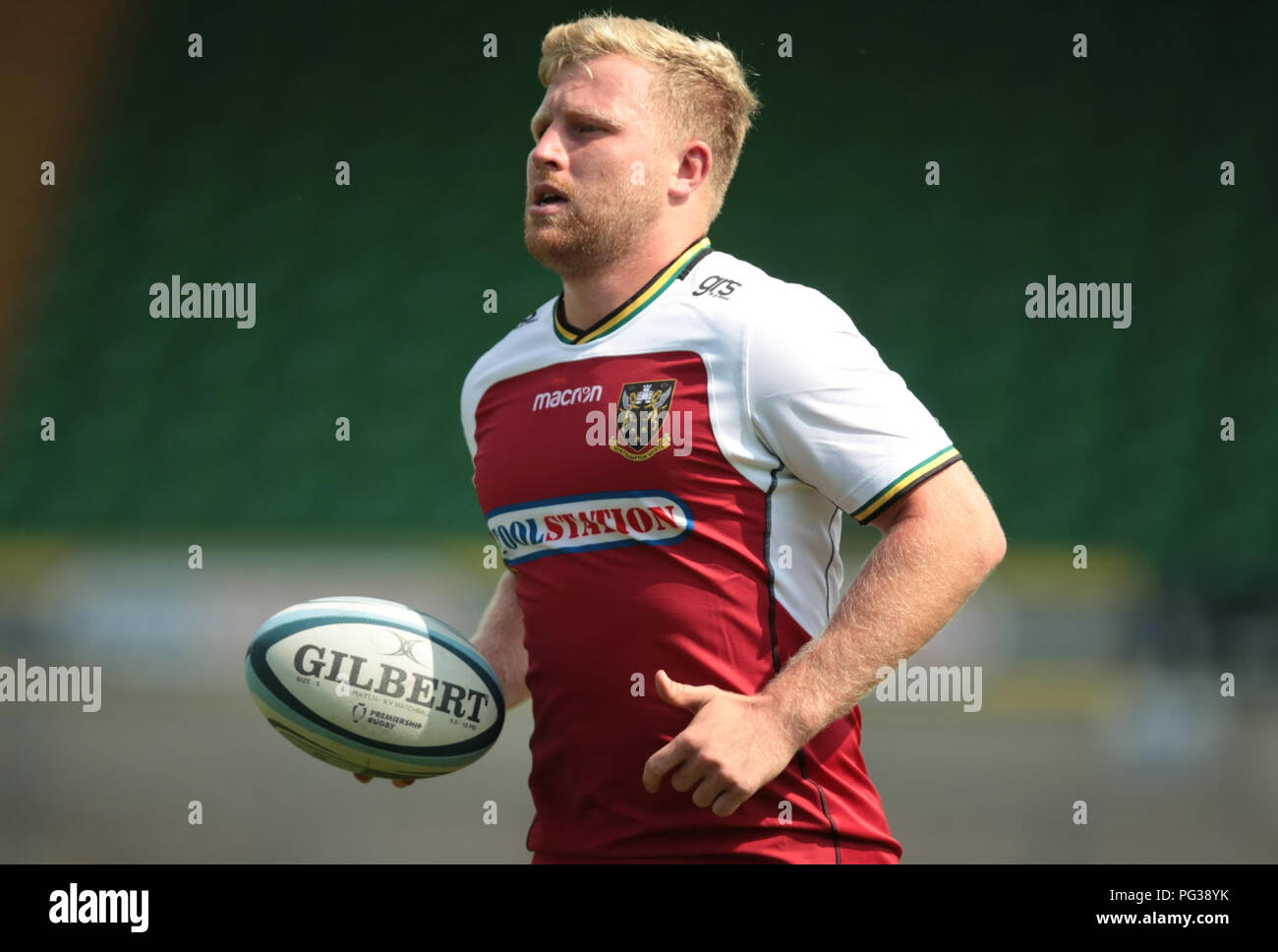 Northampton, UK. 23rd August 2018. James Fish of Northampton Saints ...
