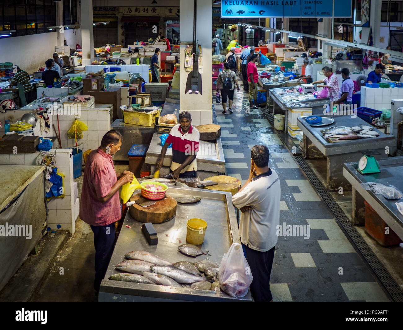 George Town, Penang, Malaysia. 24th Aug, 2018. The seafood section of ...