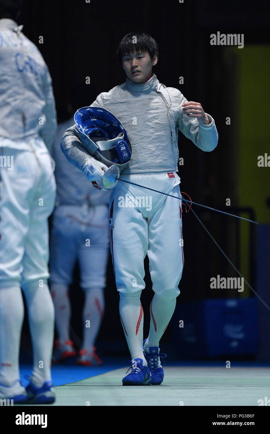 Jakarta, Indonesia. Credit: MATSUO. 23rd Aug, 2018. Kento Yoshida (JPN) Fencing : Men's Team ...