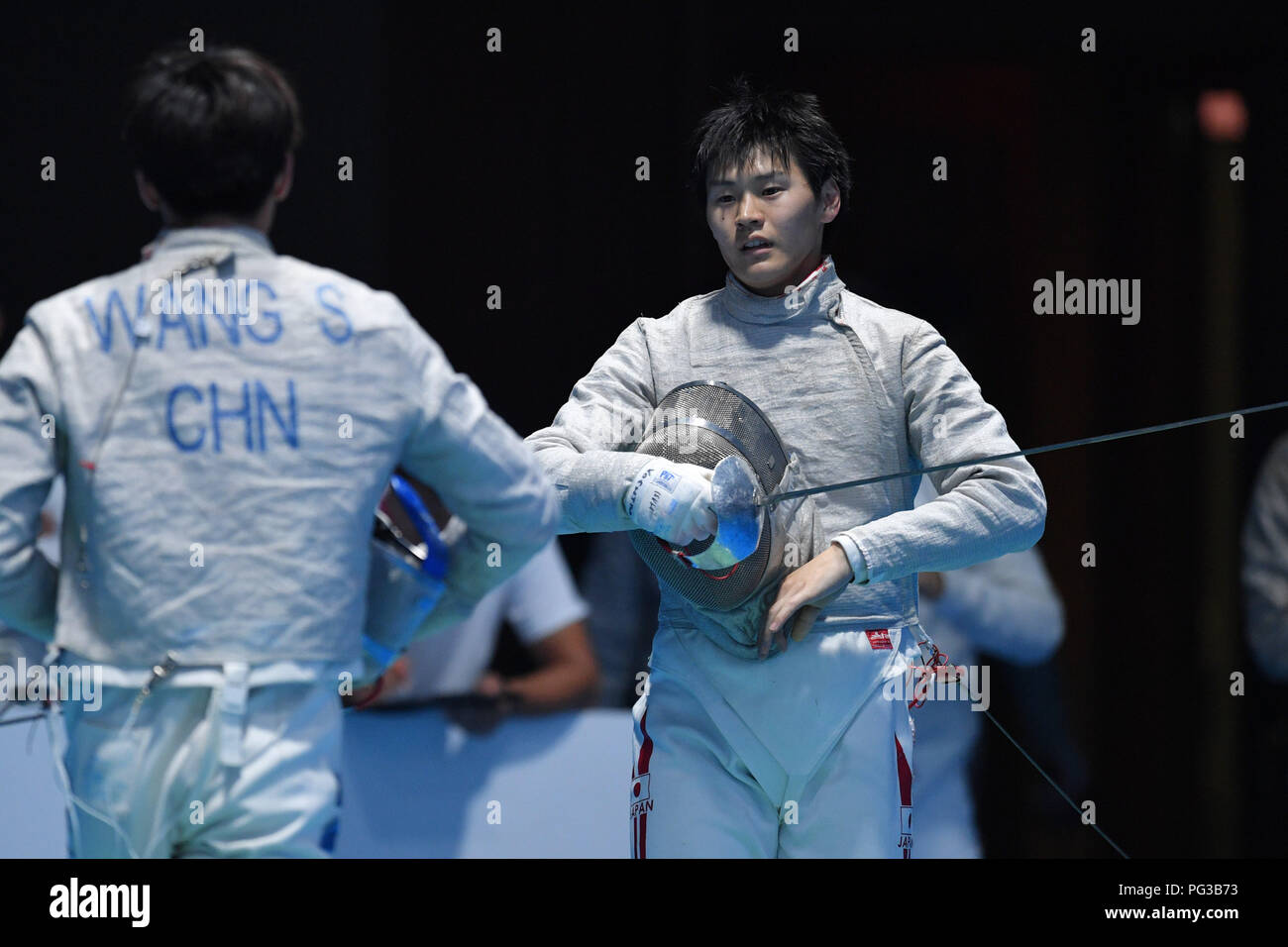 Jakarta, Indonesia. Credit: MATSUO. 23rd Aug, 2018. Kento Yoshida (JPN) Fencing : Men's Team ...