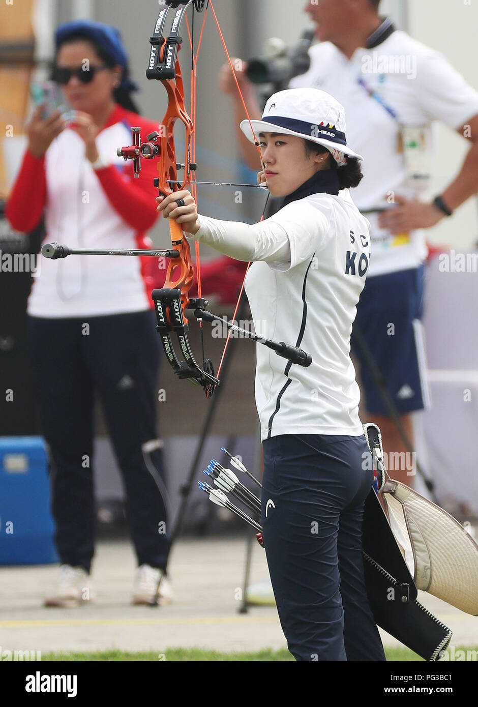 Indonesia. 24th Aug, 2018. S. Korean archers at Asiad South Korean ...