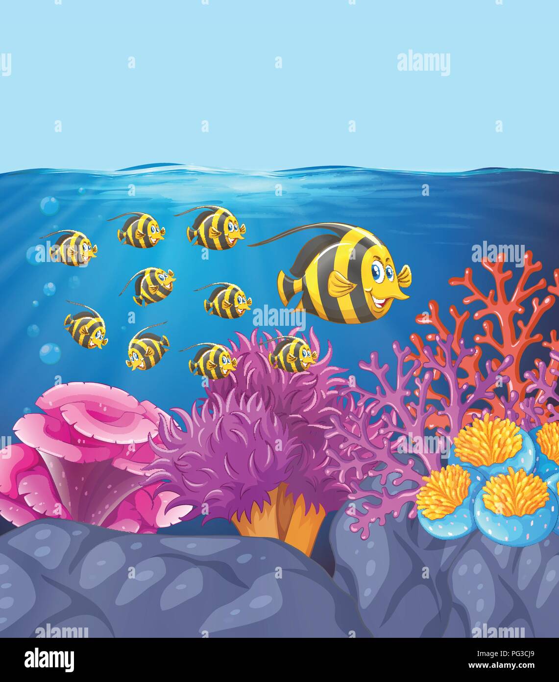 Coral reef beach Stock Vector Images - Alamy