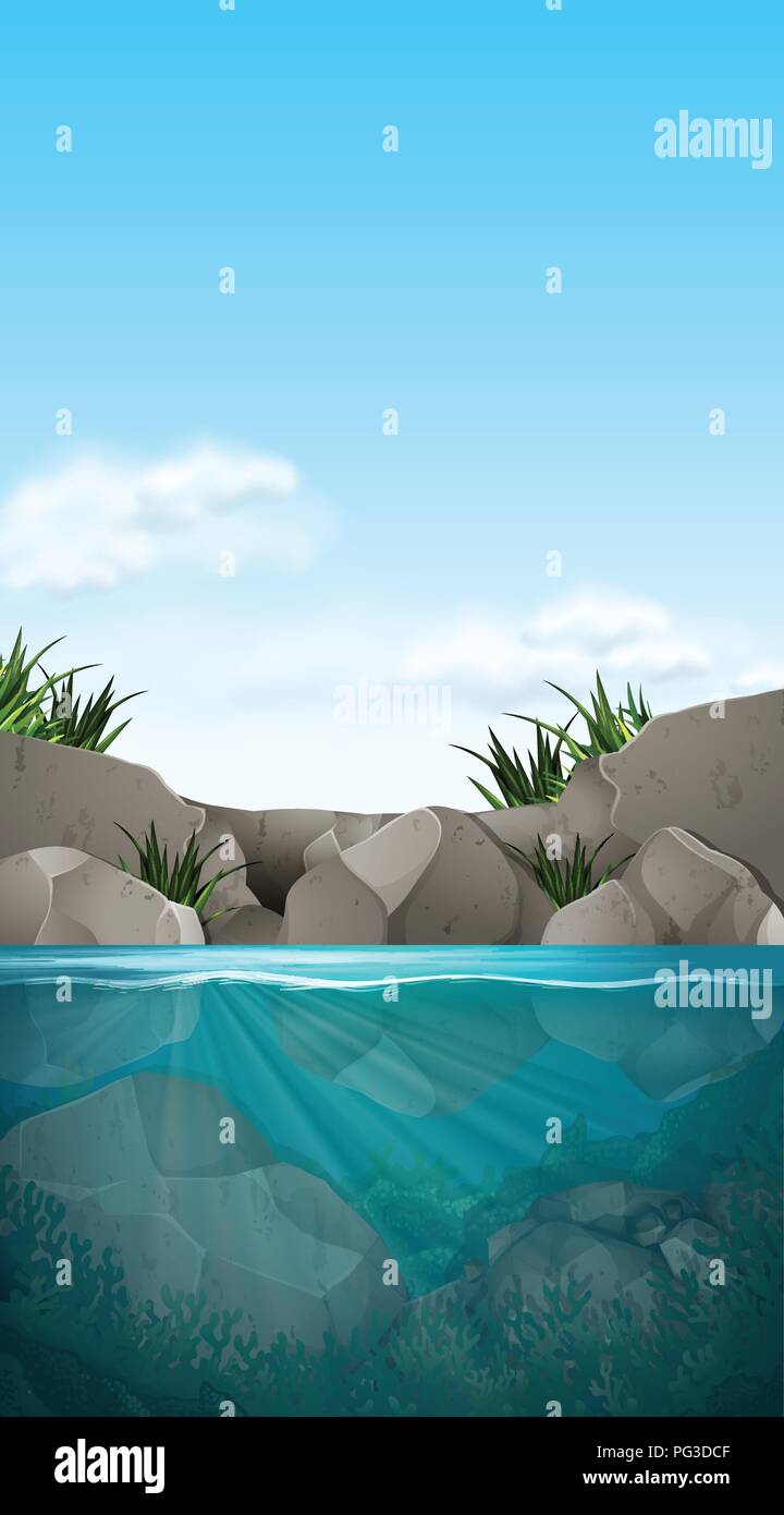 A beautiful water scene illustration Stock Vector Image & Art - Alamy