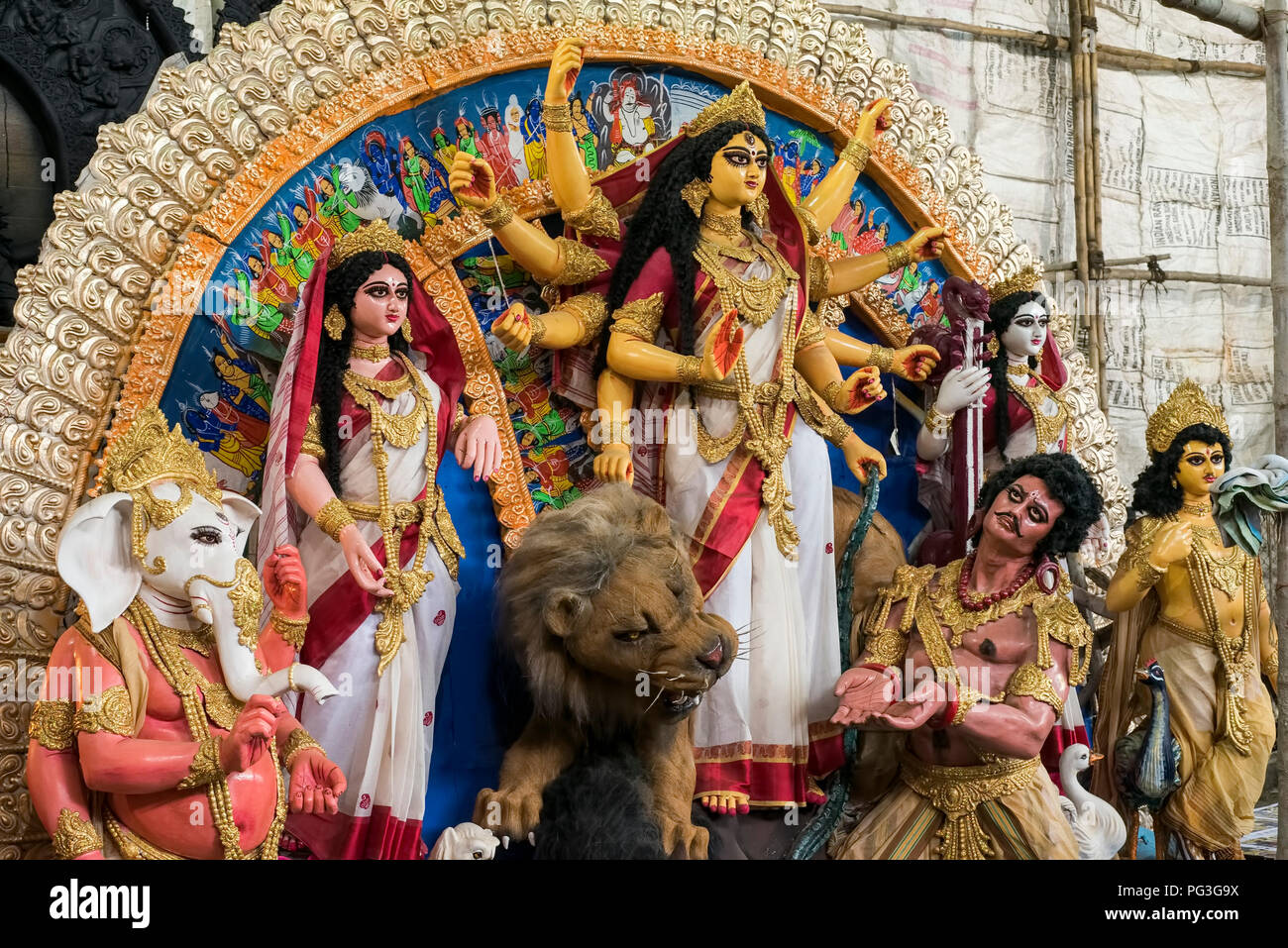 Goddess Durga,Her consorts,in one platform.Ek chala,worship,Heritage ...