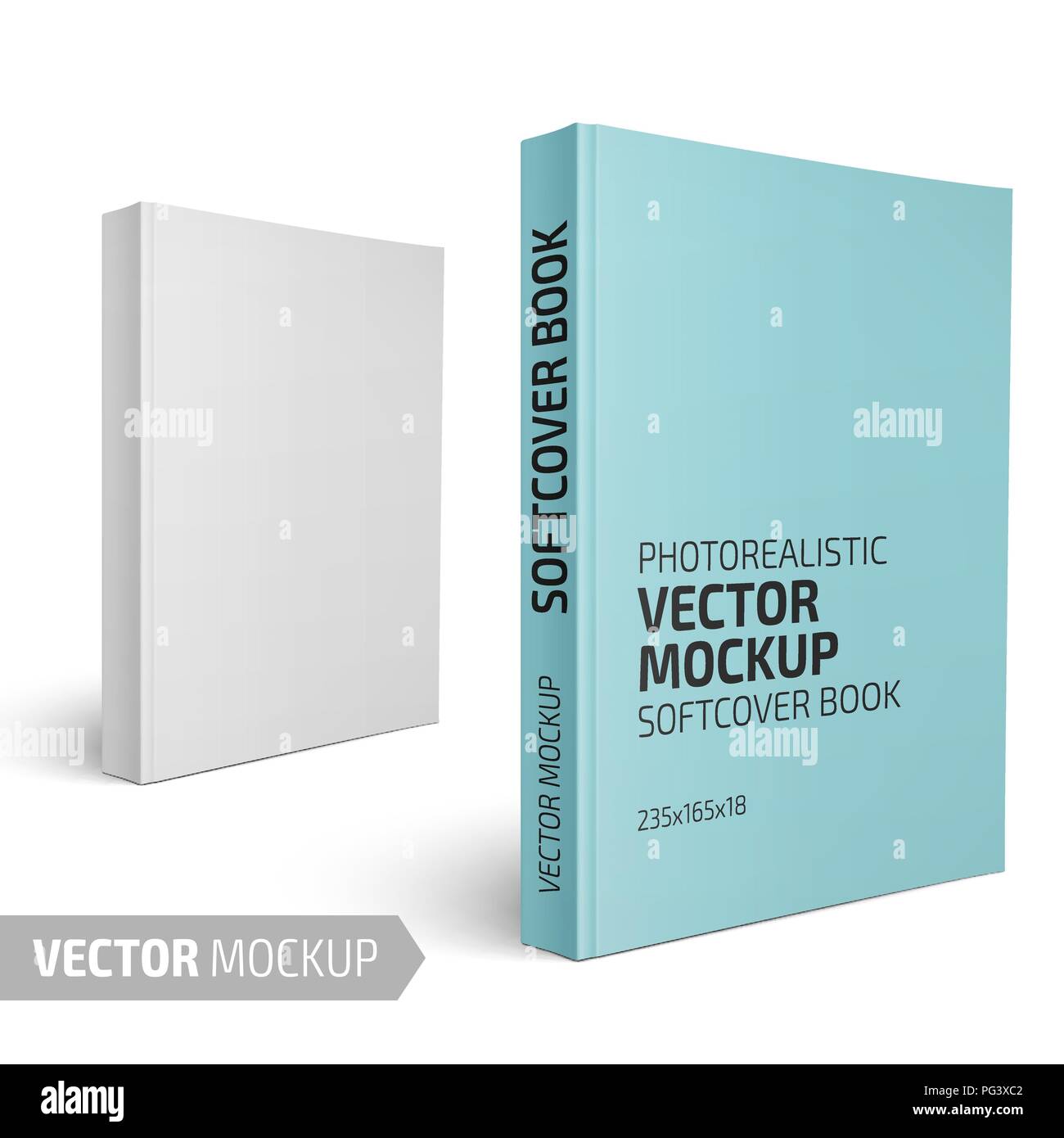 Blank vertical softcover book with sample design Stock Vector Image ...
