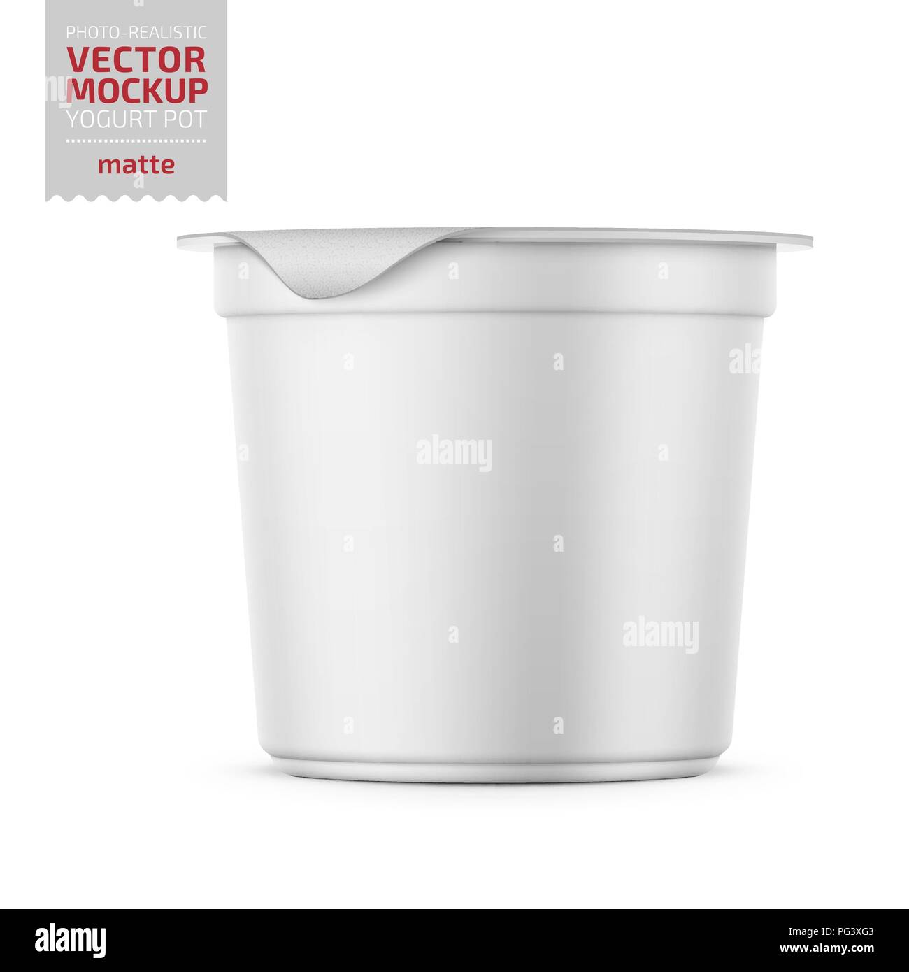 White yogurt pot with foil cover mockup Stock Vector Image & Art - Alamy
