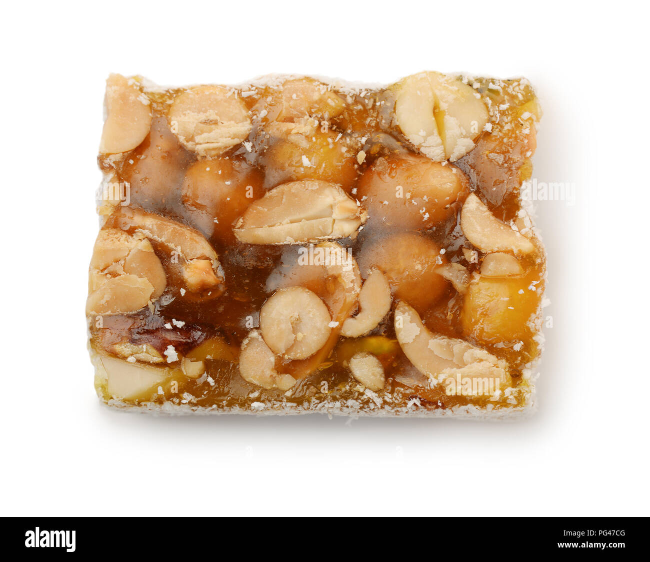 Top view of single turkish delight with nuts isolated on white Stock ...