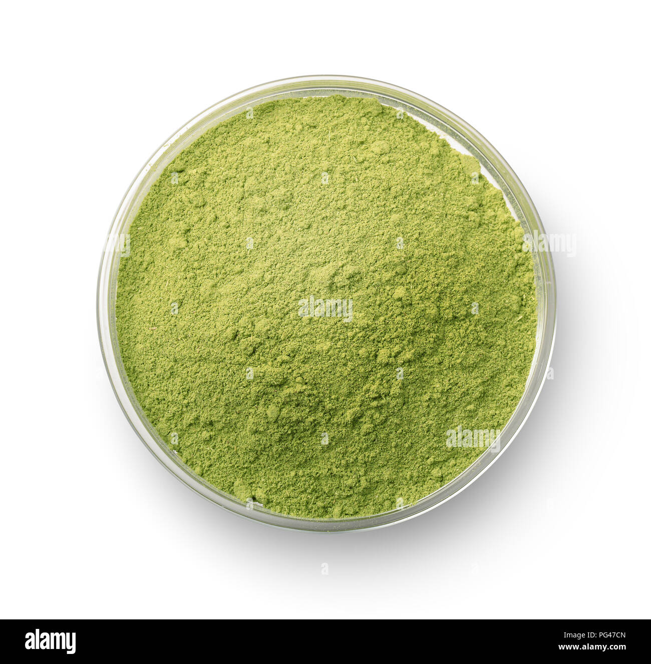 Top view of glass bowl with henna powder isolated on white Stock Photo ...