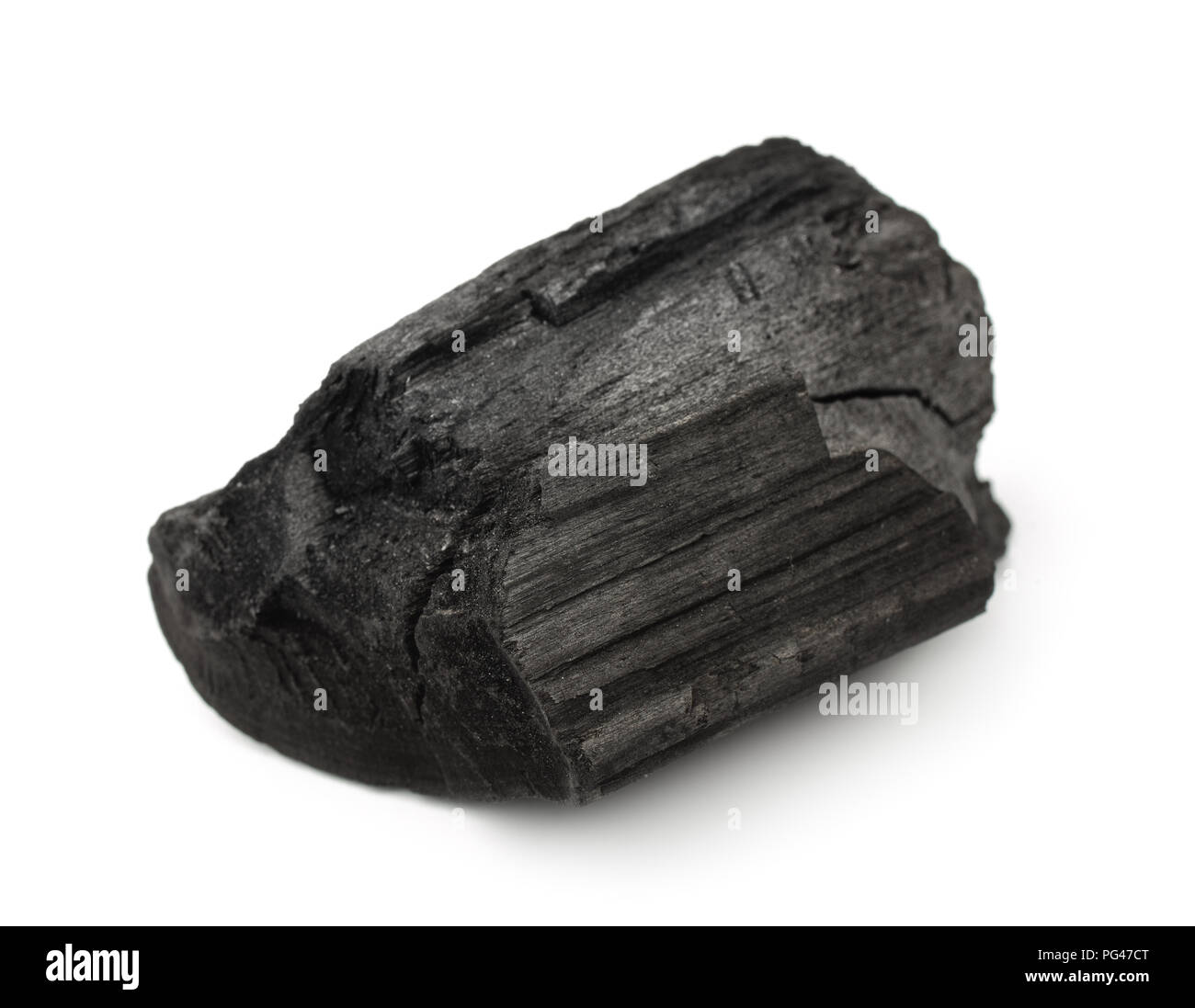 One piece of charcoal isolated on white Stock Photo - Alamy