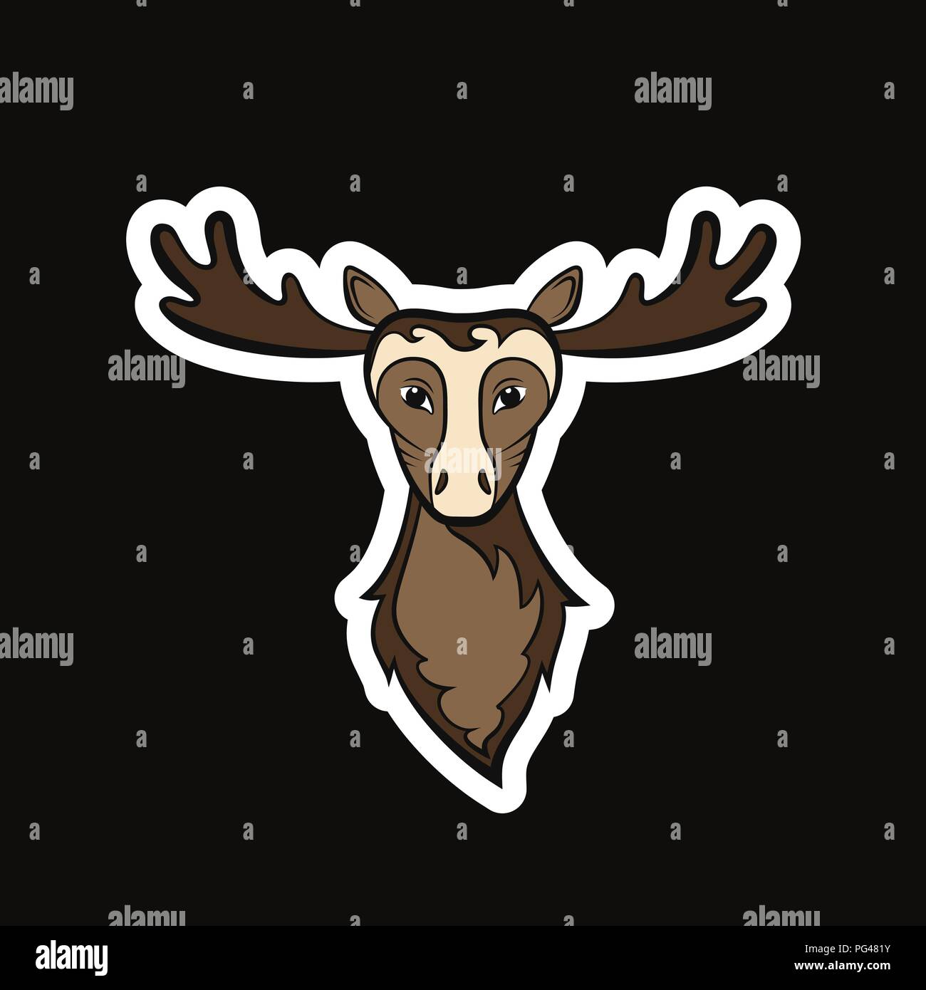 Angry Moose Head Drawing