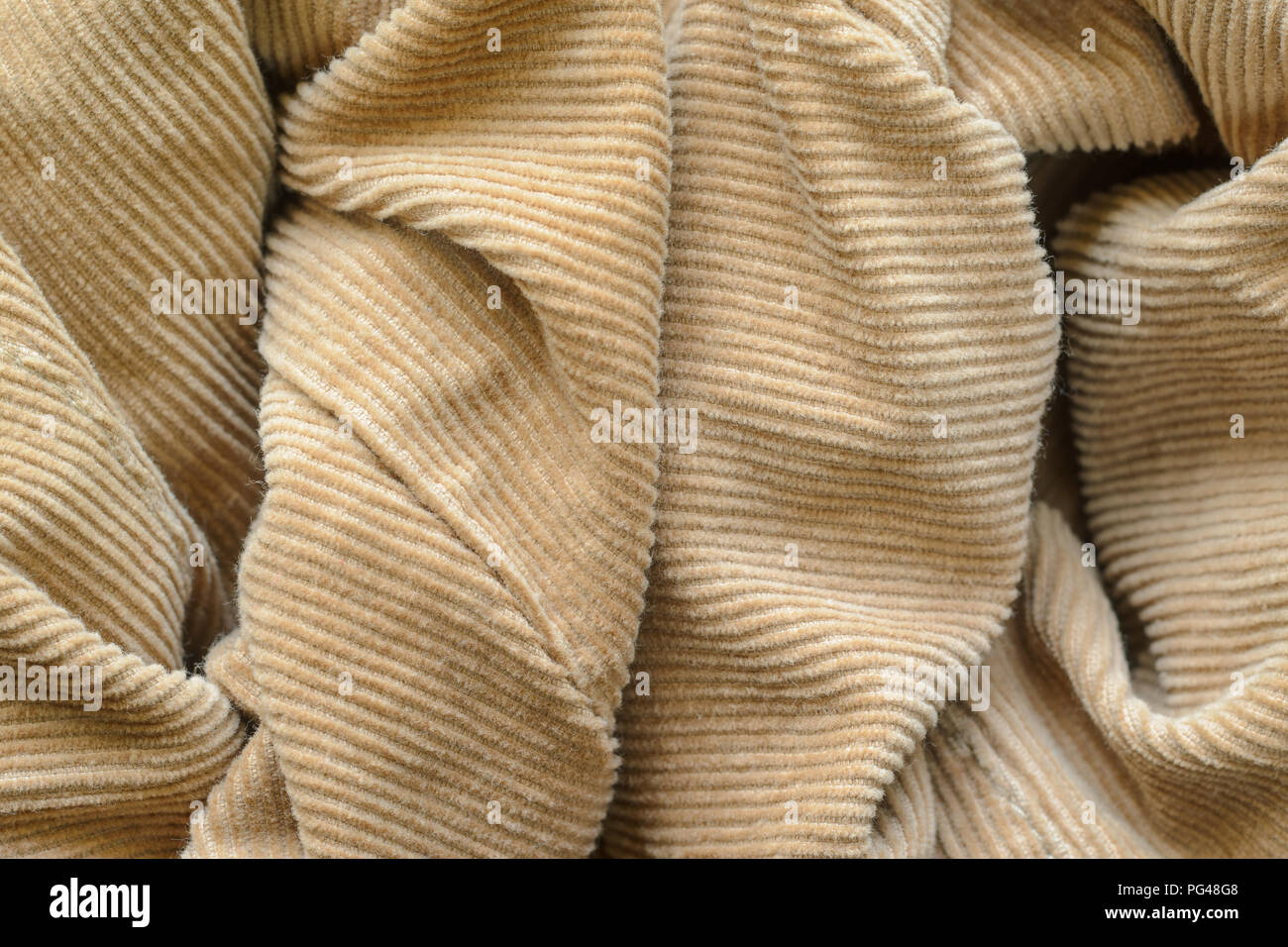 Texture of Soft Velvet Fabric with Folds Closeup. Texture of Beige ...