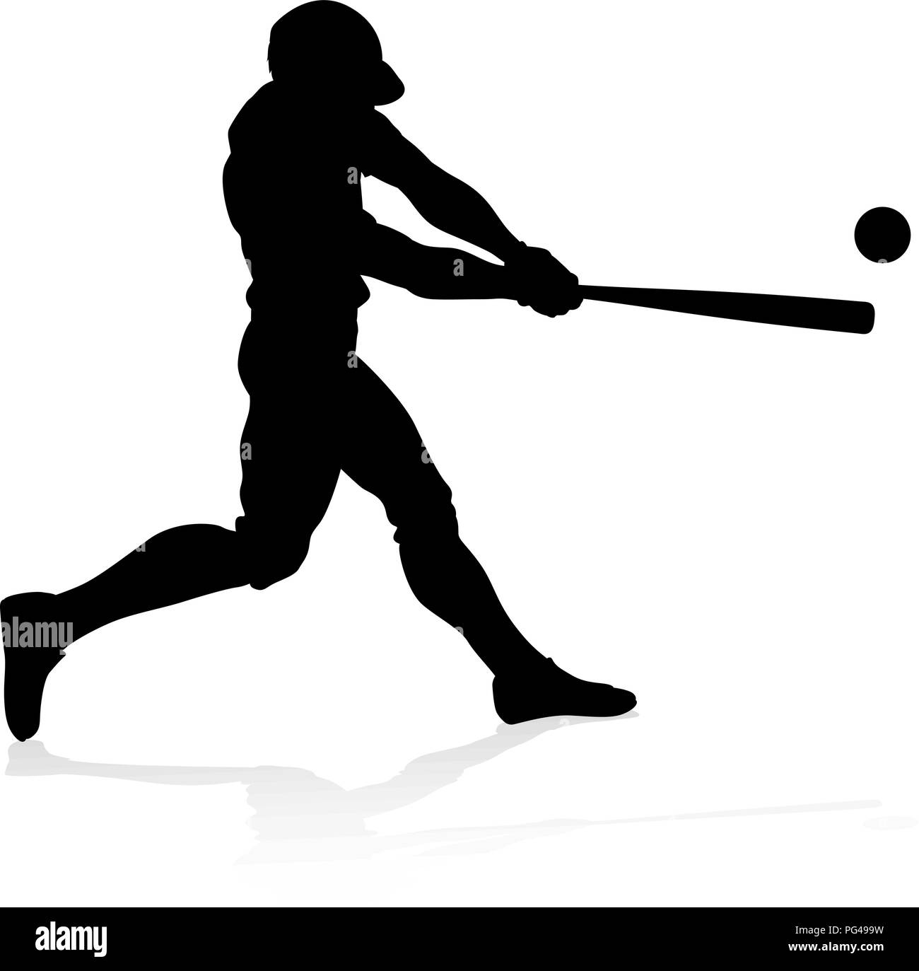 Baseball Player Silhouette Stock Vector Image & Art - Alamy