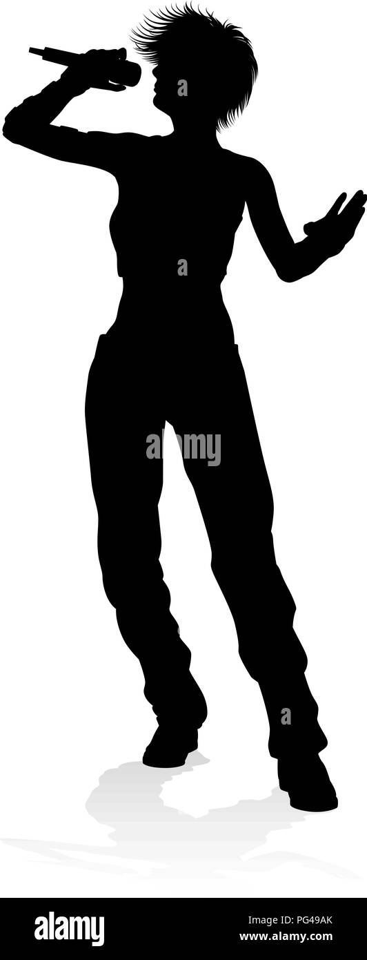 Singer Pop Rapper Rock Star Woman Silhouette Stock Vector Image & Art ...