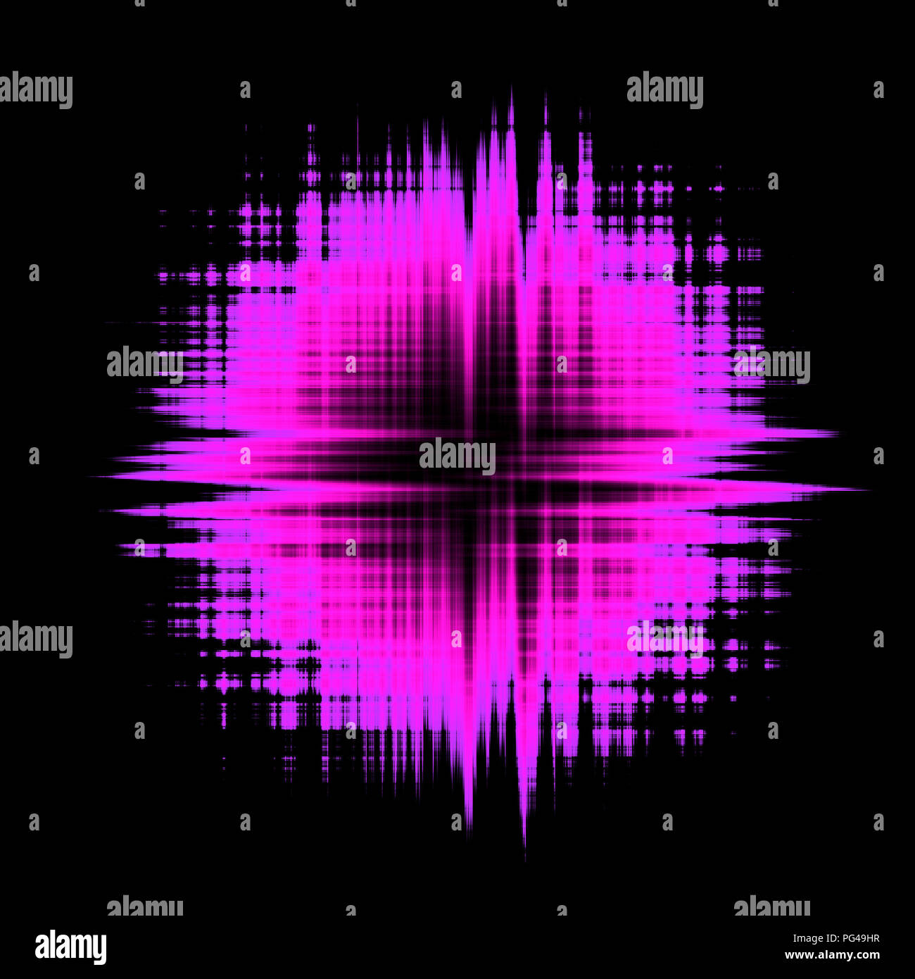 Abstract round glowing pink color pattern on black background ...