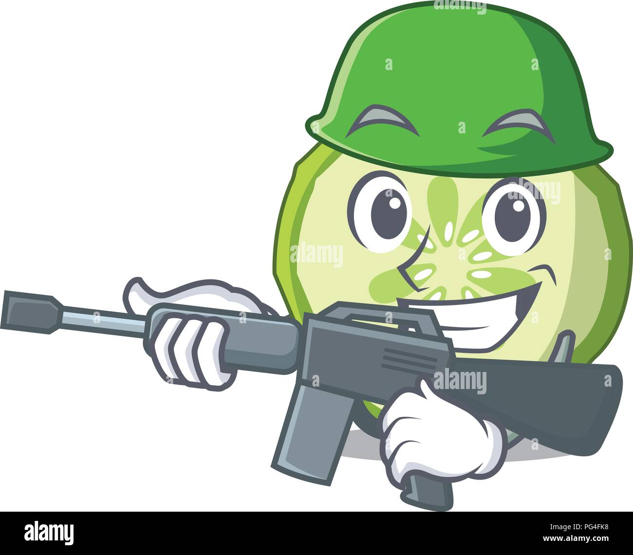 Army fresh slice cucumber on character cartoon Stock Vector Image & Art ...