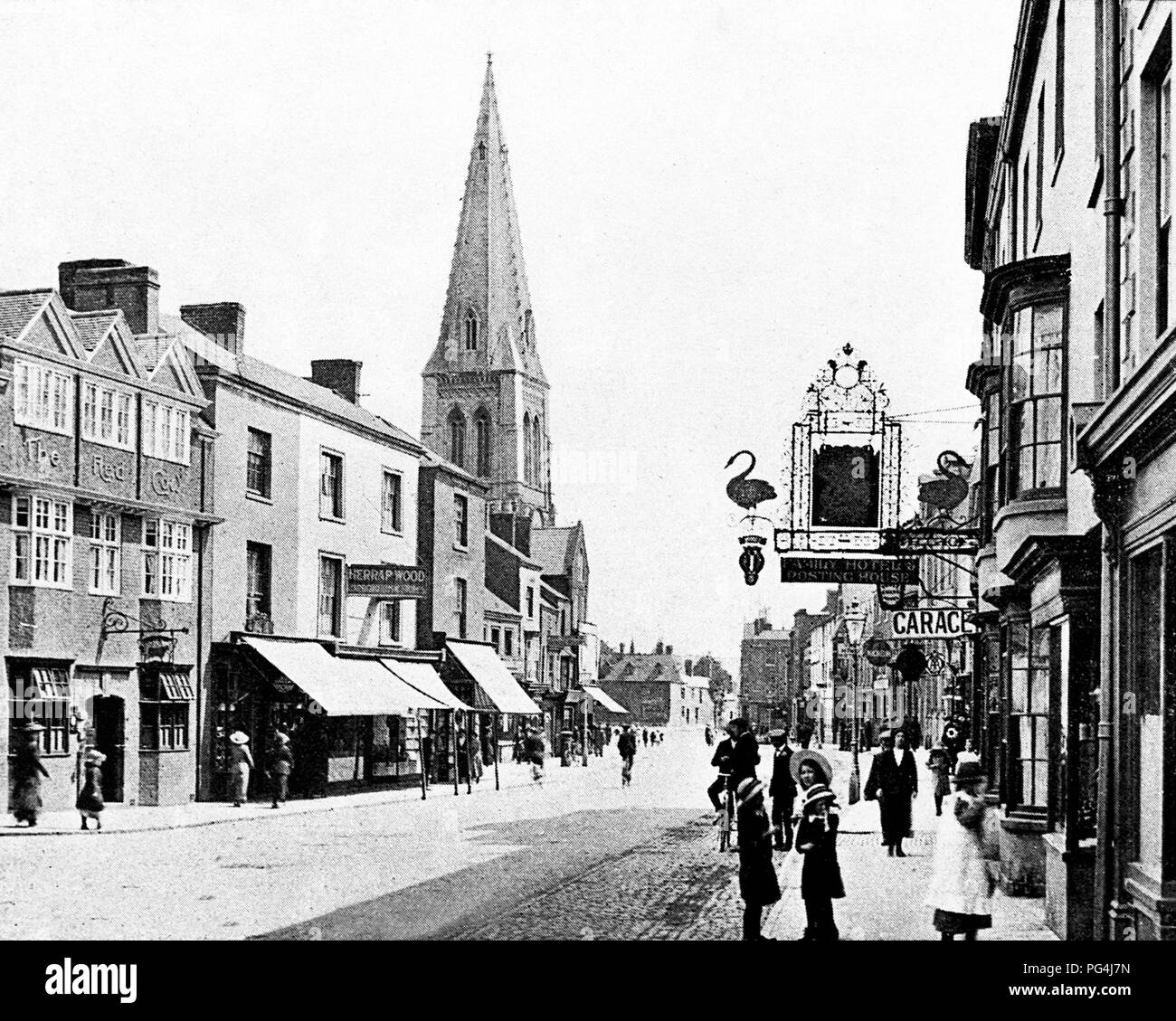 High Street, Market Harborough, Victorian period Stock Photo - Alamy