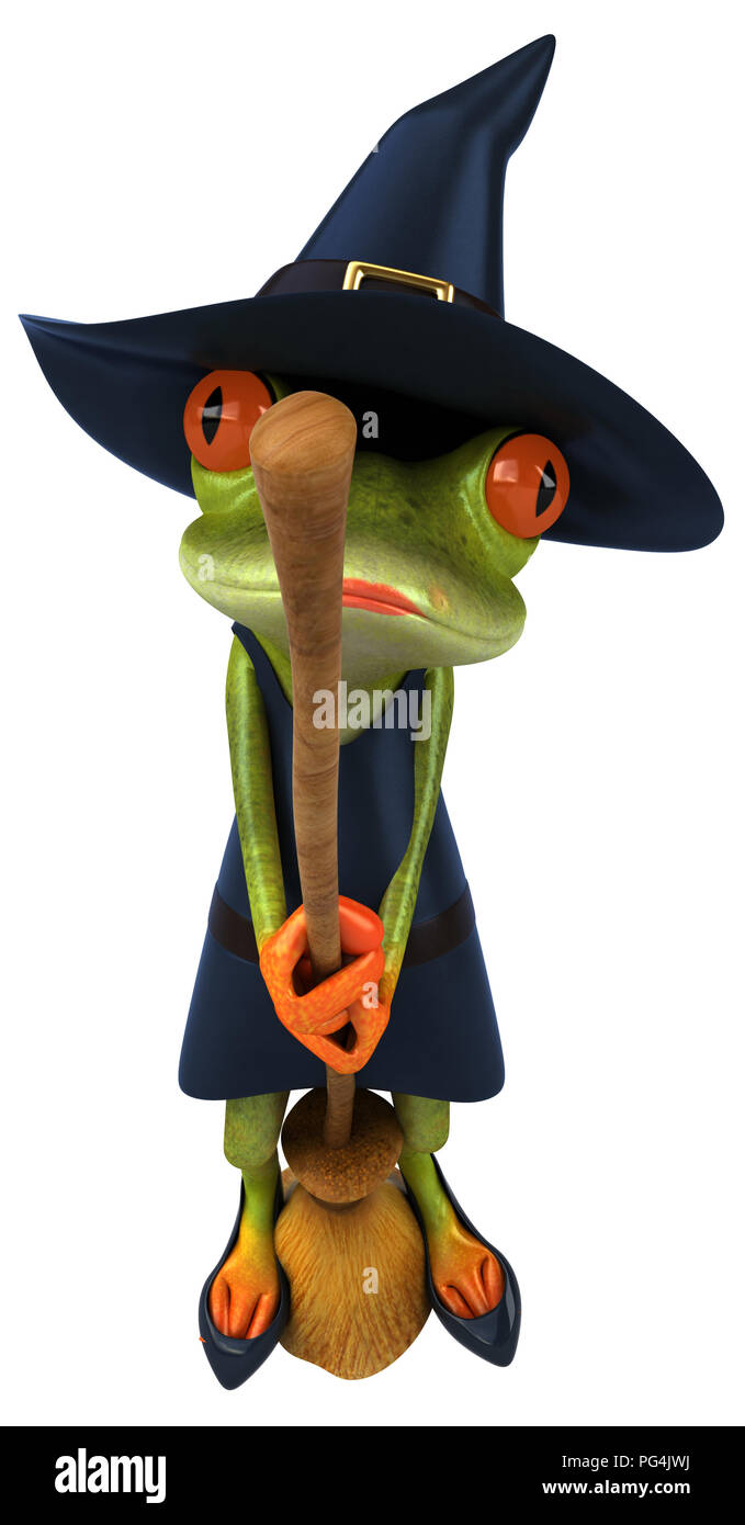 Witch frog - 3D Illustration Stock Photo - Alamy