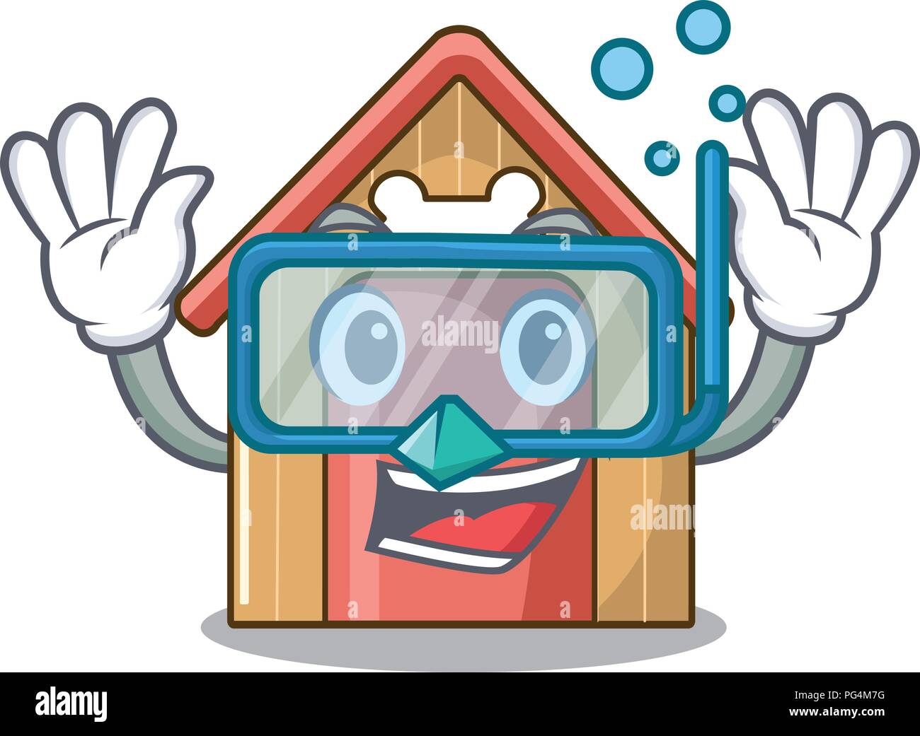Diving cartoon dog house and bone isolated Stock Vector Image & Art - Alamy