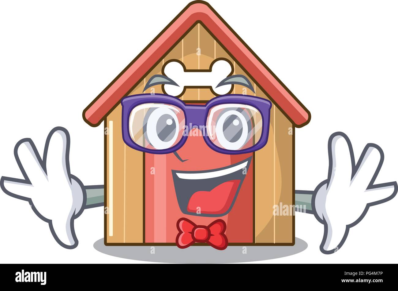 Geek cartoon dog house and bone isolated Stock Vector Image & Art - Alamy