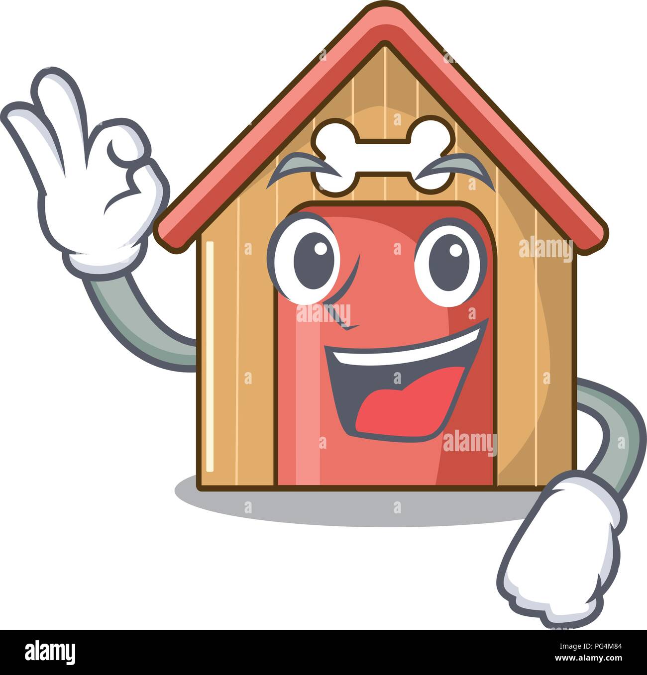 Okay cartoon dog house and bone isolated Stock Vector Image & Art - Alamy