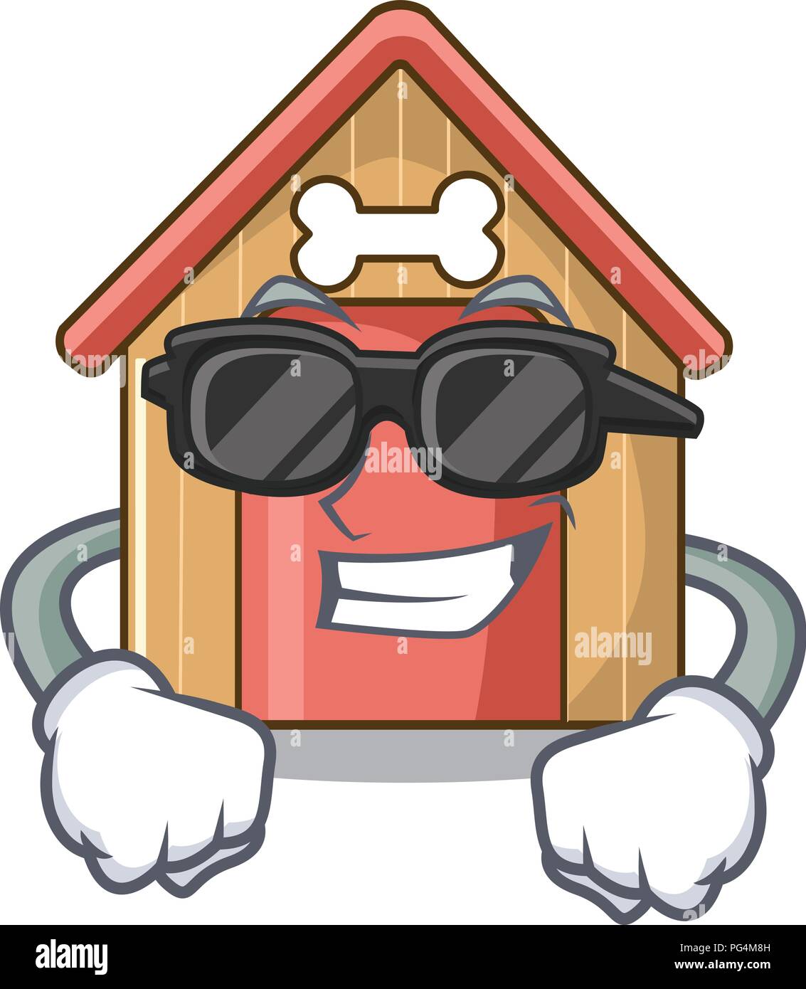 Super cool cartoon dog house and bone isolated Stock Vector Image & Art ...