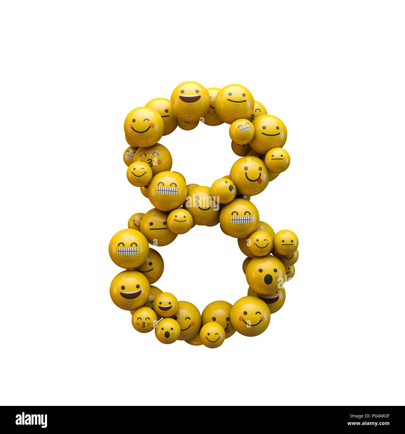 Number 8 emoji character font. 3D Rendering Stock Photo - Alamy
