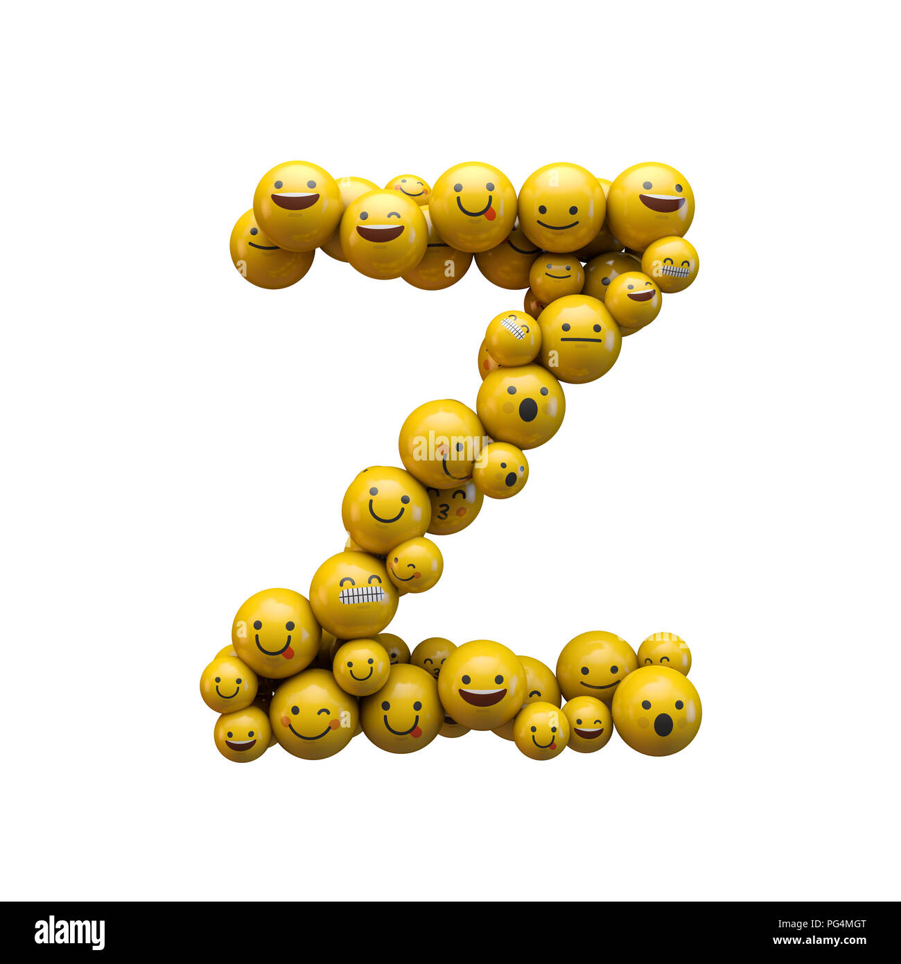 Letter Z emoji character font. 3D Rendering Stock Photo - Alamy