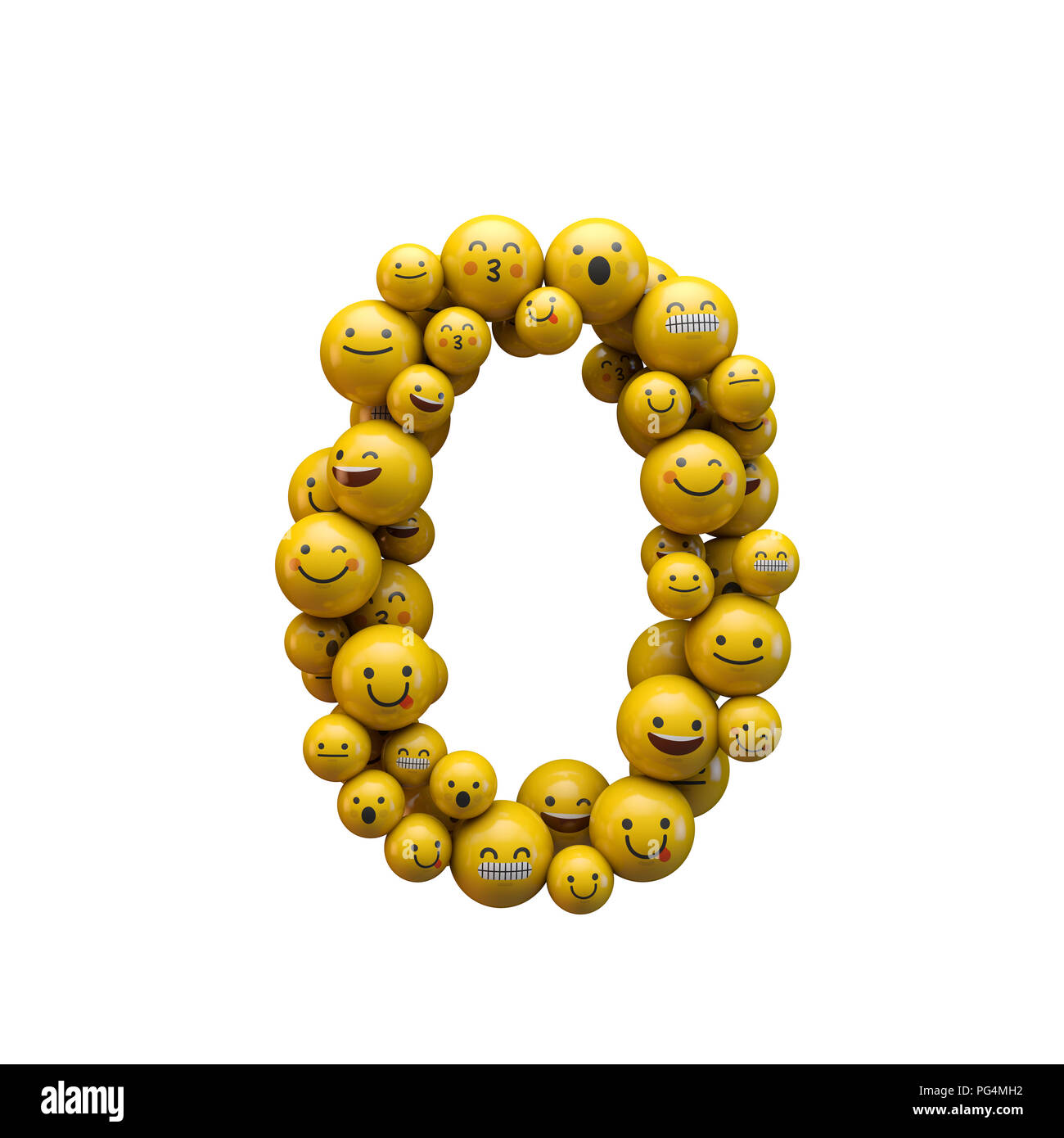 Number 0 emoji character font. 3D Rendering Stock Photo - Alamy