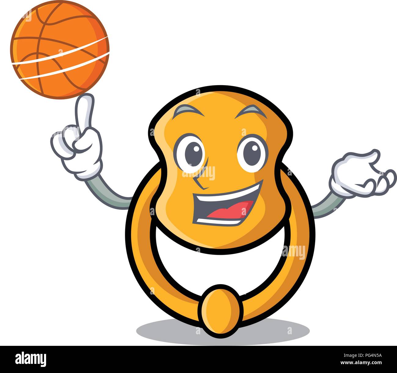 With basketball door knocker isolated on character cartoon Stock Vector ...