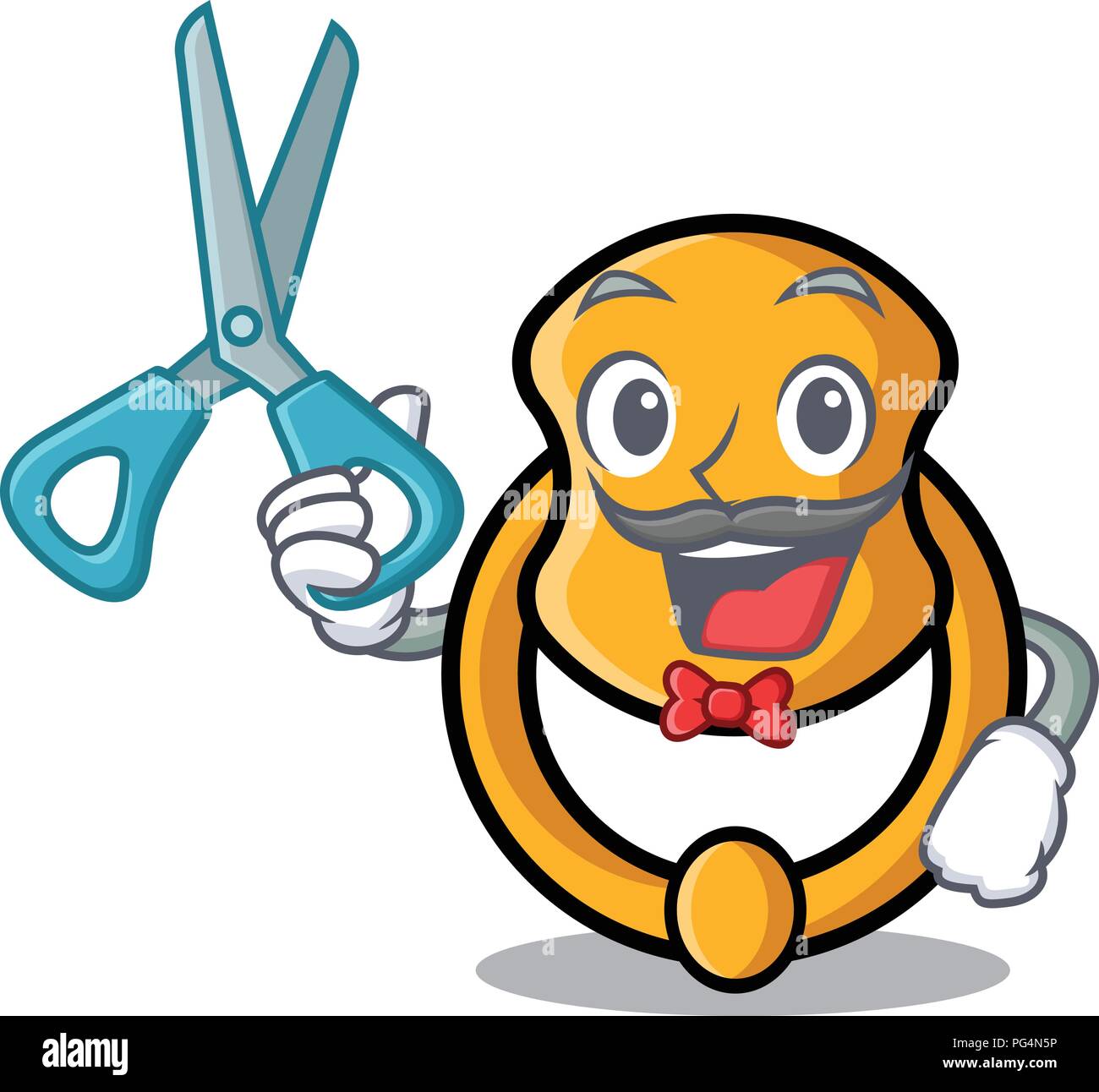 Barber door knocker isolated on character cartoon Stock Vector Image ...