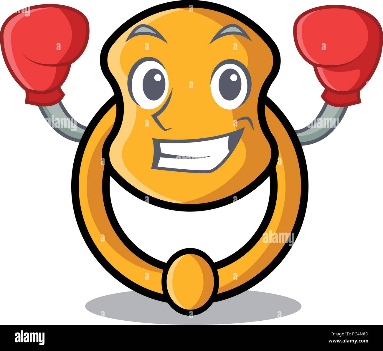 Boxing door knocker isolated on character cartoon Stock Vector Image ...