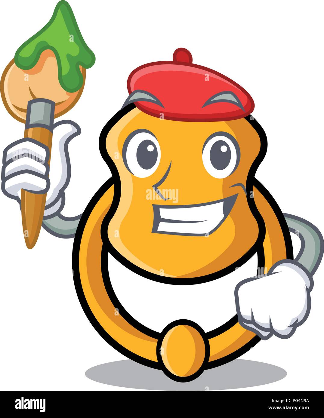 Artist door knocker isolated on character cartoon Stock Vector Image ...