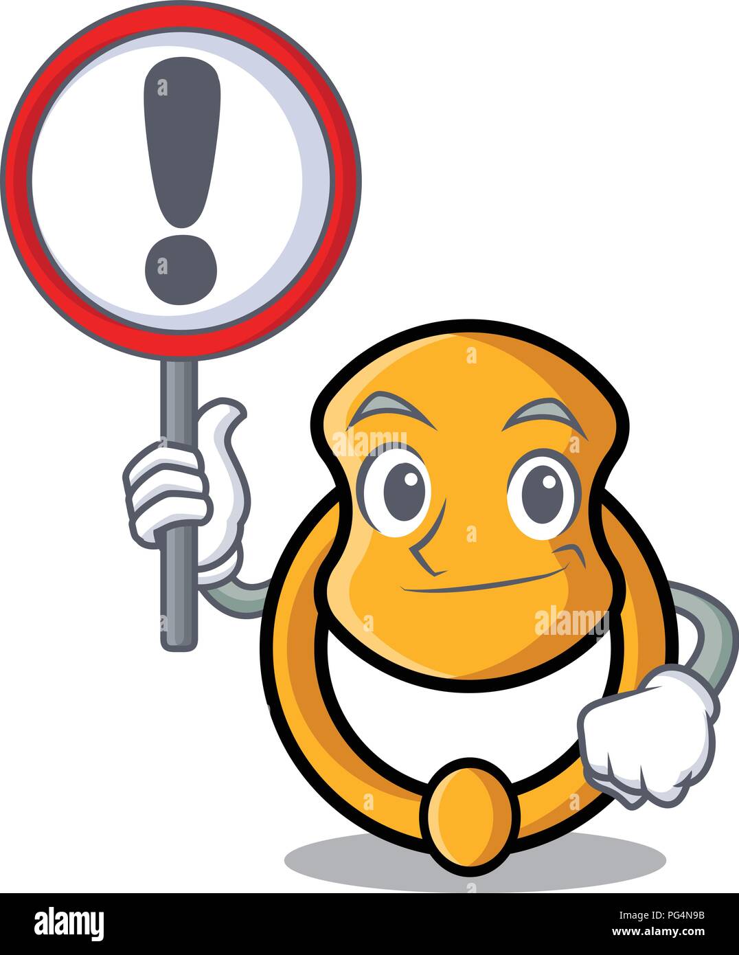With sign door knocker isolated on character cartoon Stock Vector Image ...