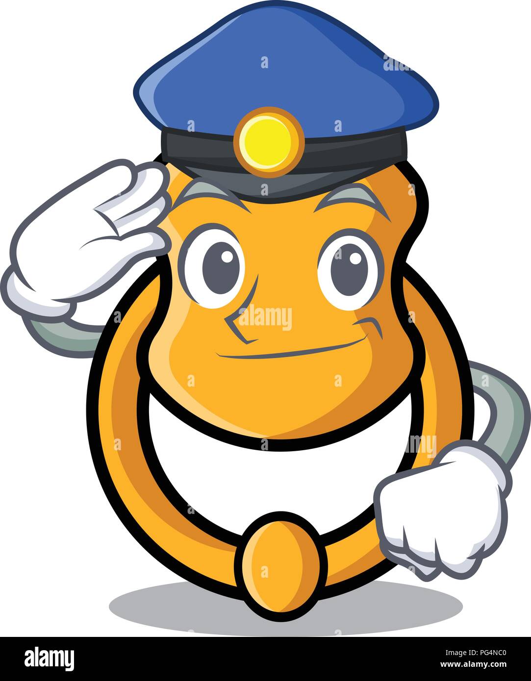 Police door knocker isolated on character cartoon Stock Vector Image ...