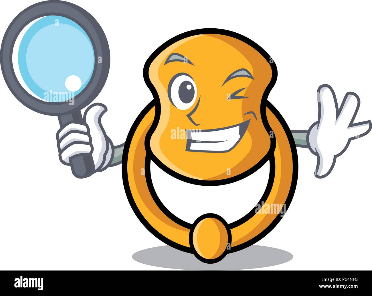 Detective metal door knocker on character cartoon Stock Vector Image ...