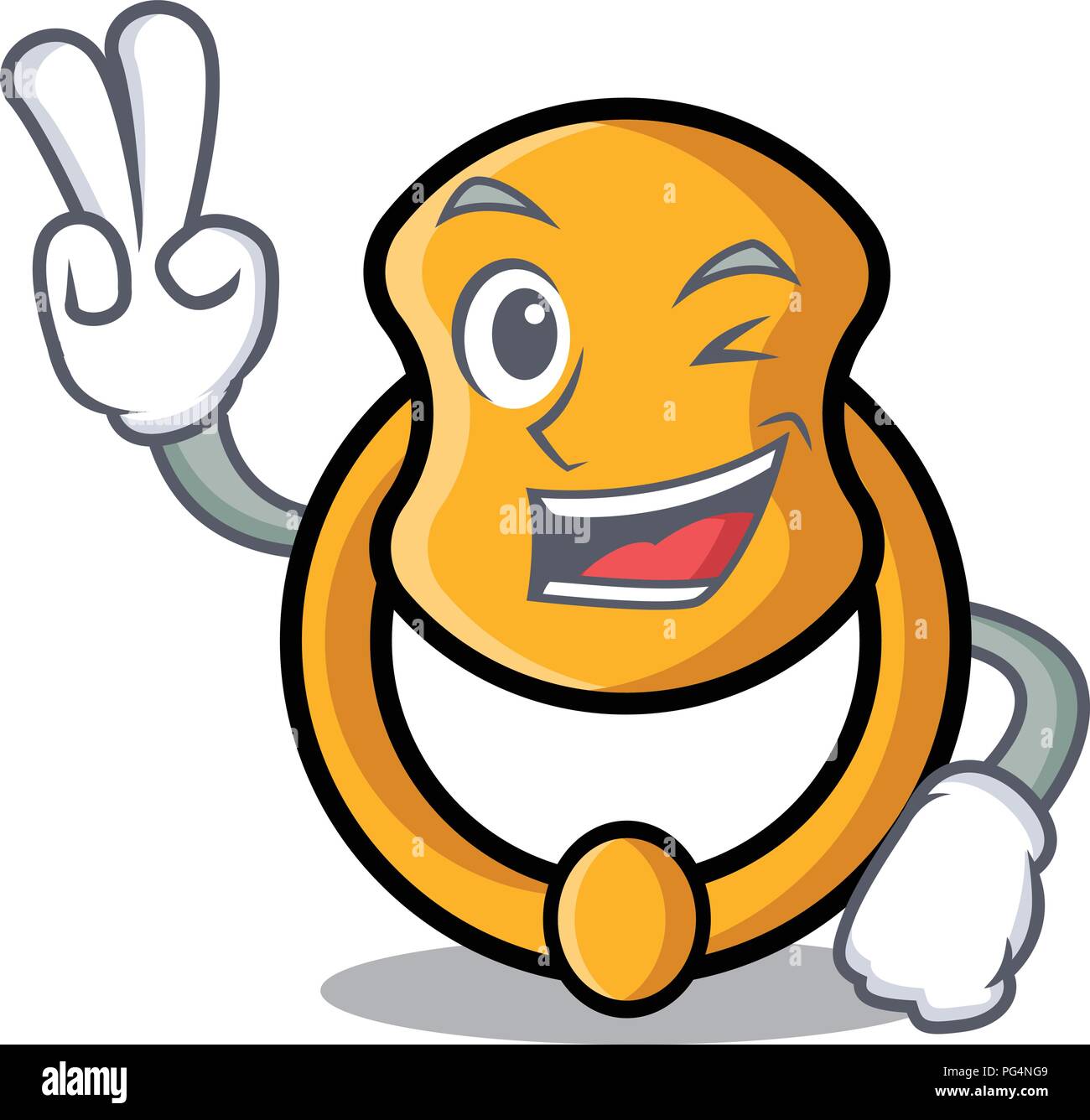 Two finger metal door knocker on character cartoon Stock Vector Image ...
