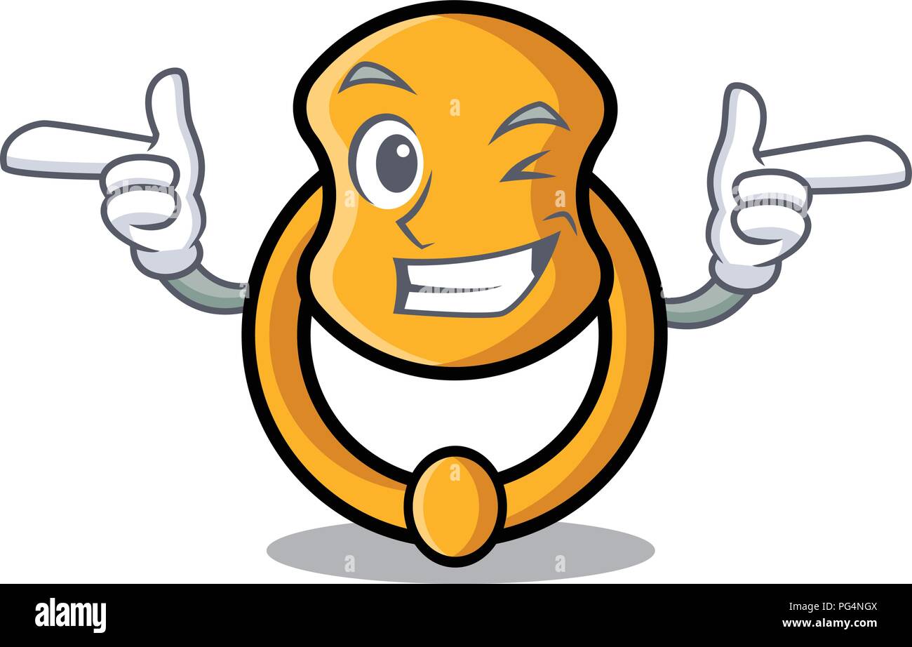 Wink metal door knocker on character cartoon Stock Vector Image & Art ...