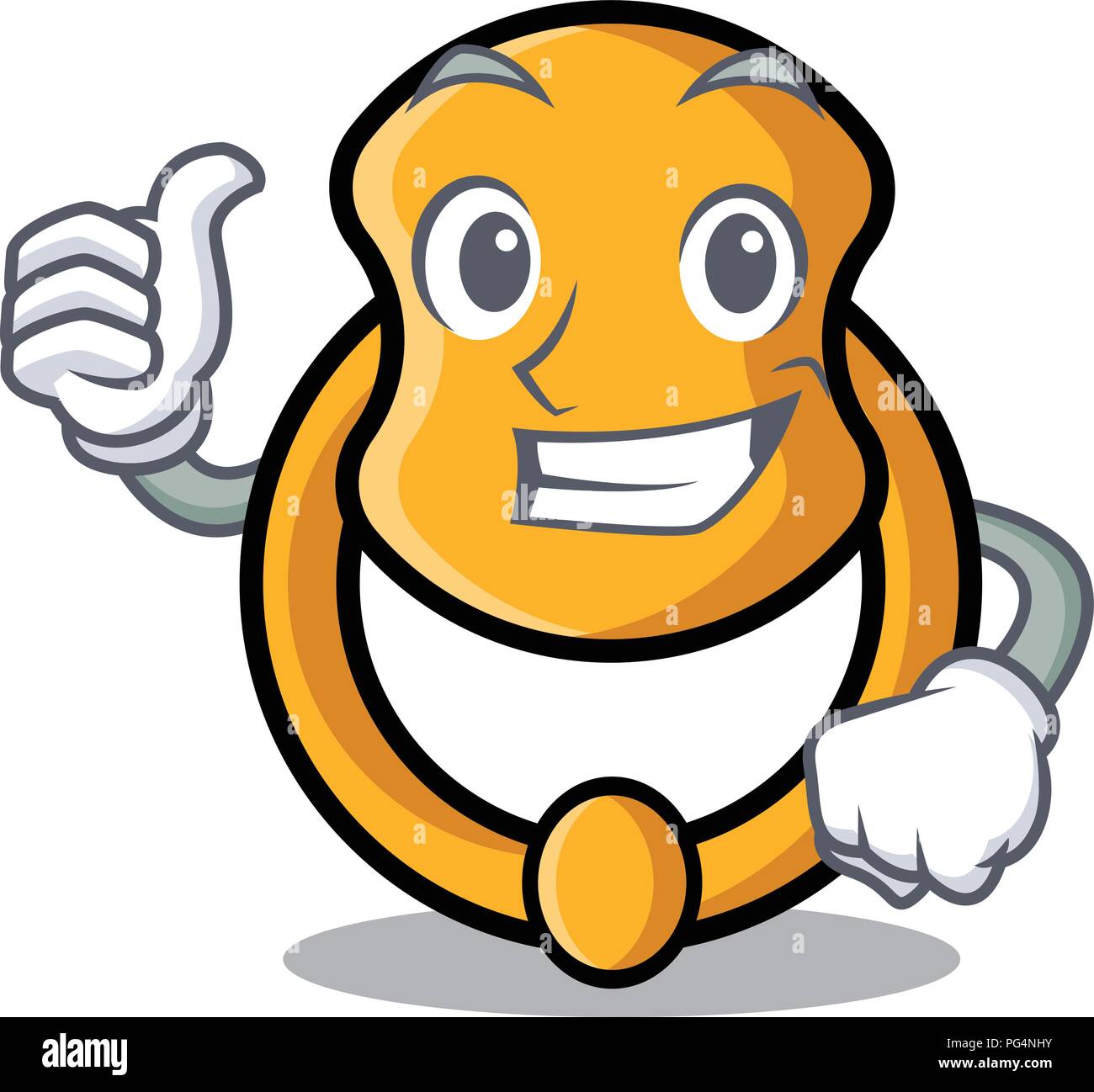 Thumbs up metal door knocker on character cartoon Stock Vector Image ...