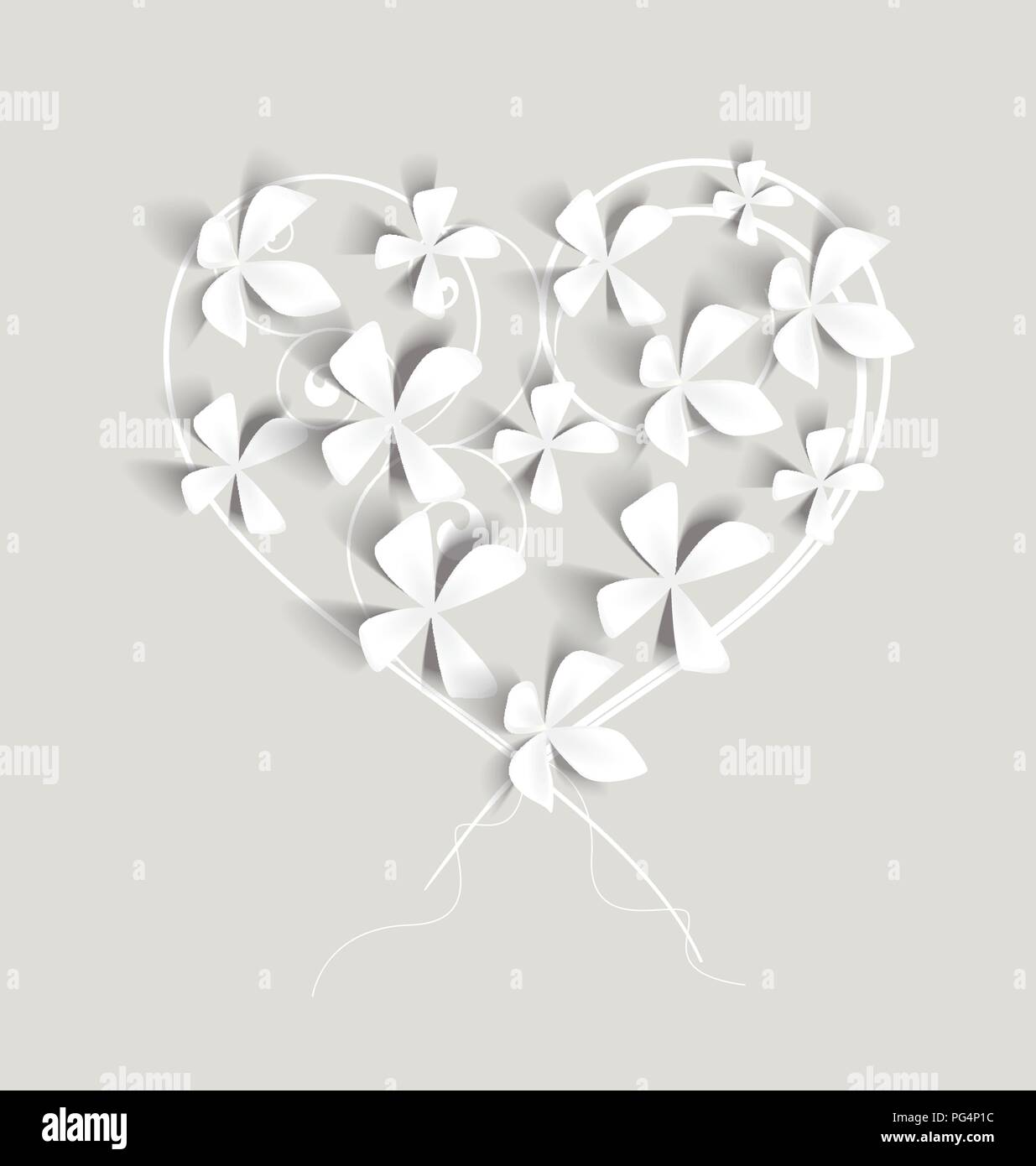 Flowers shaped heart Stock Vector Images - Alamy