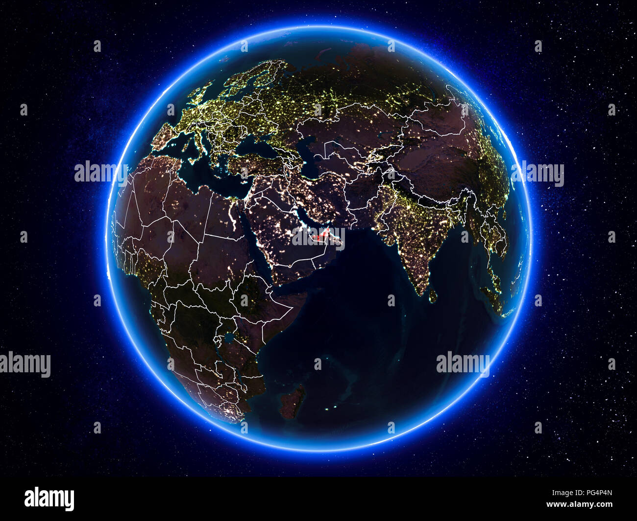 United arab emirates map lines hi-res stock photography and images - Alamy