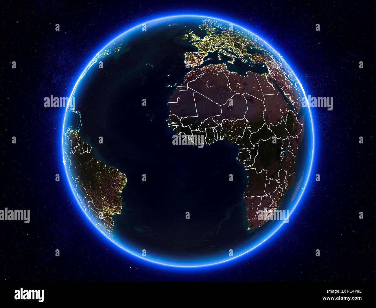 Highlighted satellite image of liberia hi-res stock photography and ...