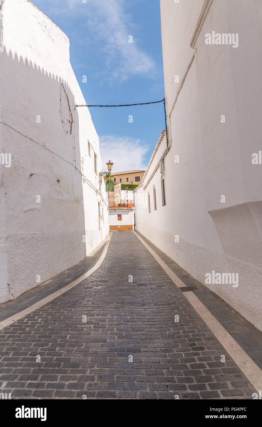VELEZ-MALAGA, SPAIN - AUGUST 17, 2018 Empty streets during a siesta in ...